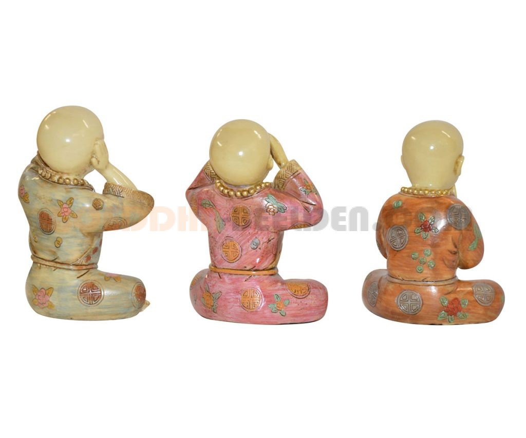 Set Kindermonnik Horen Zien en Zwijgen 15cm - Boeddha-beelden.com