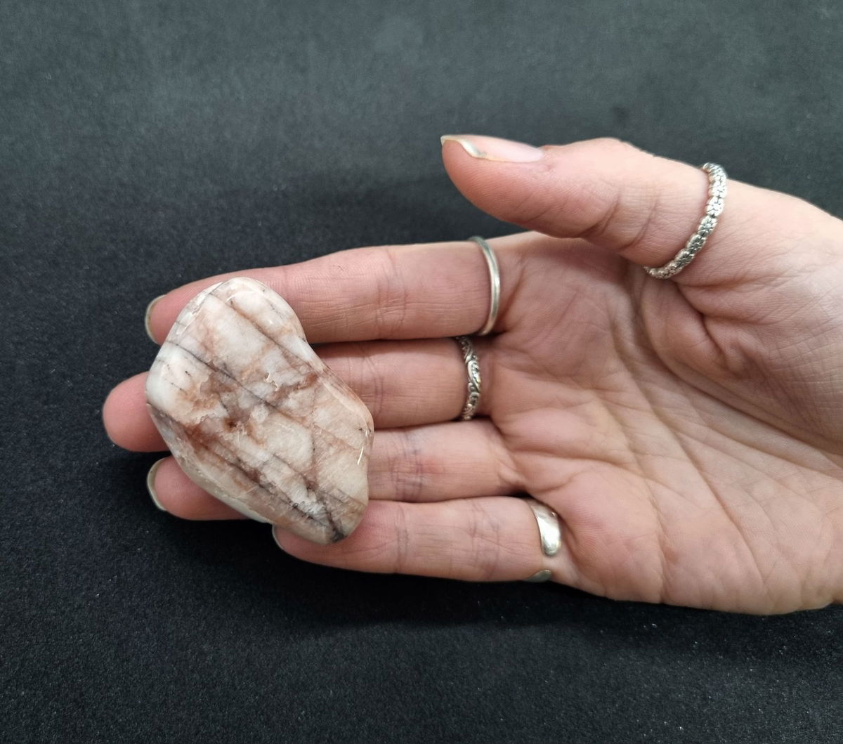 Salmon colored gemstones Dolomite tumbled stone 4 cm