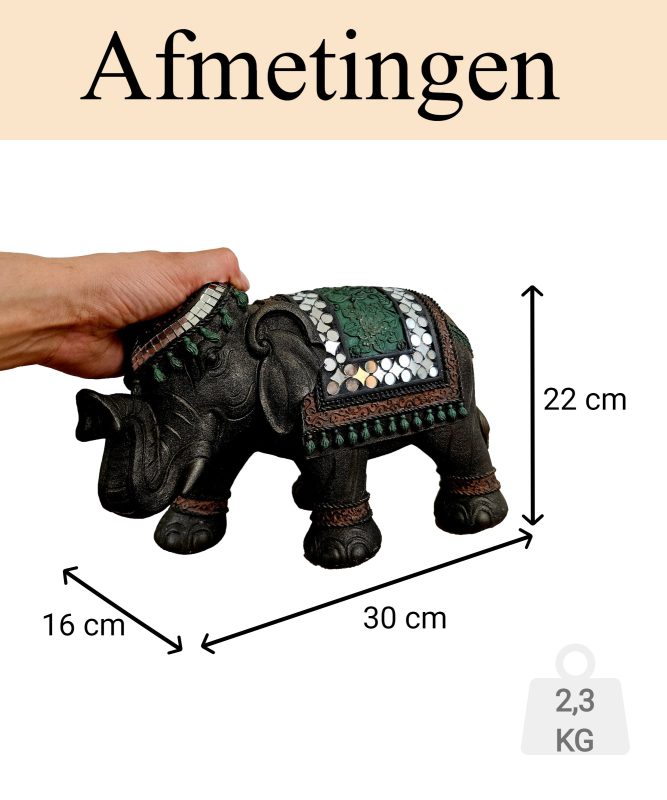 Lopend olifant beeld 30cm - Boeddha-beelden.com