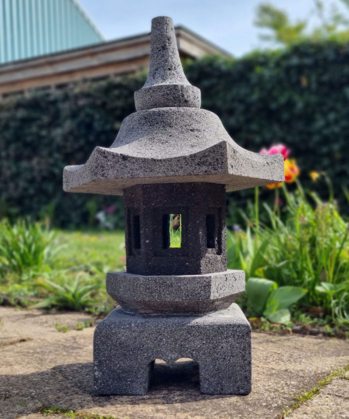 Zeskantige Lavasteen Pagode - 50cm hoog | Pagode tuin
