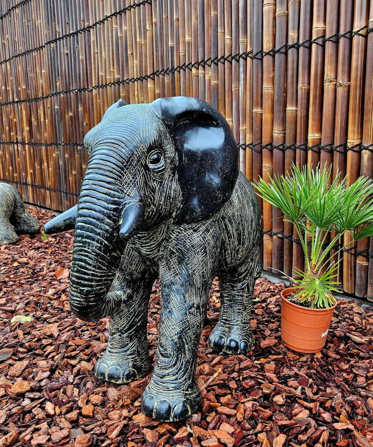 Stenen beeld olifant groot - 1meter XXL - Boeddha-beelden.com