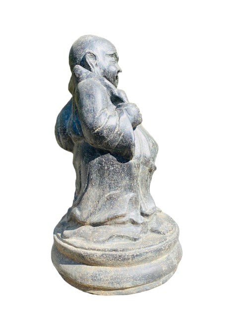 Standing Monk Garden Statue with Money Bag - Cast Stone 75cm