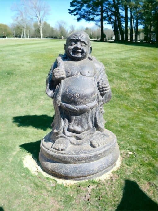 Standing Monk Garden Statue with Money Bag - Cast Stone 75cm
