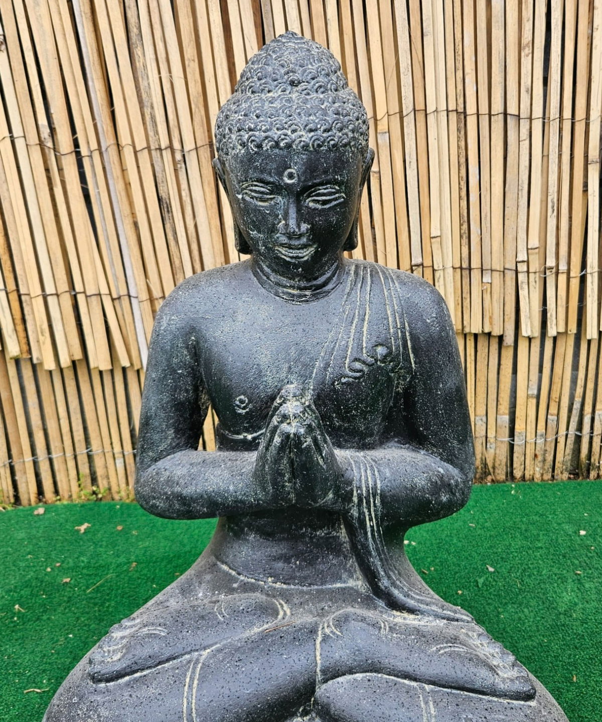 Tuinbeeld zittende boeddha Namasté kopen online - Hoogte 60cm