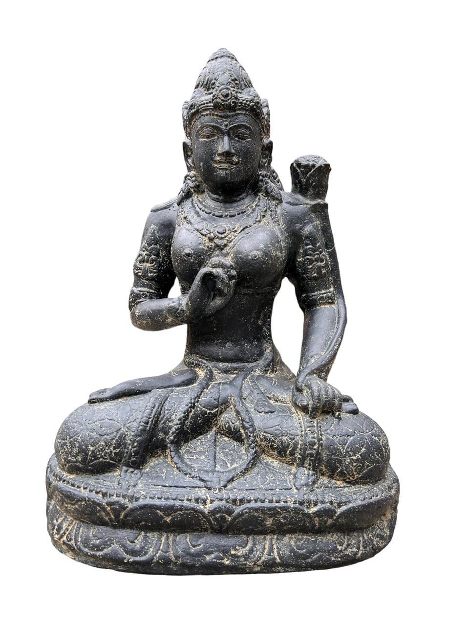 Tuinbeeld zittende Tara Dewi - 73cm - Boeddha-beelden.com Tuinbeeld zittende Tara Dewi - 73cm - Boeddha-beelden.com