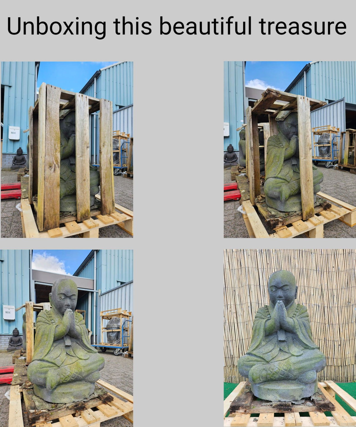 Grote Shaolin monnik Lavasteen 80cm - Winterhard