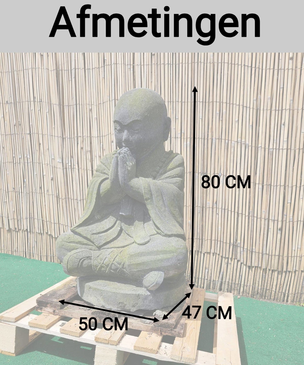 Grote Shaolin monnik Lavasteen 80cm - Winterhard