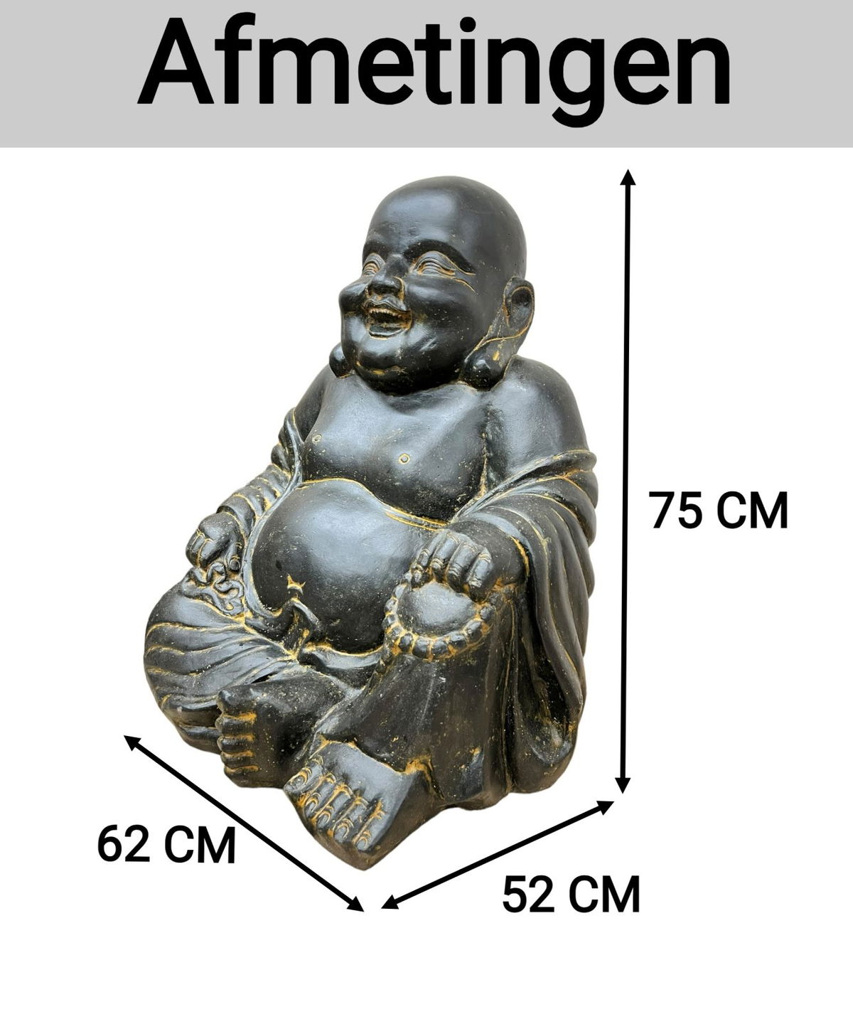 XXL mega happy Boeddha 75cm - winterhard