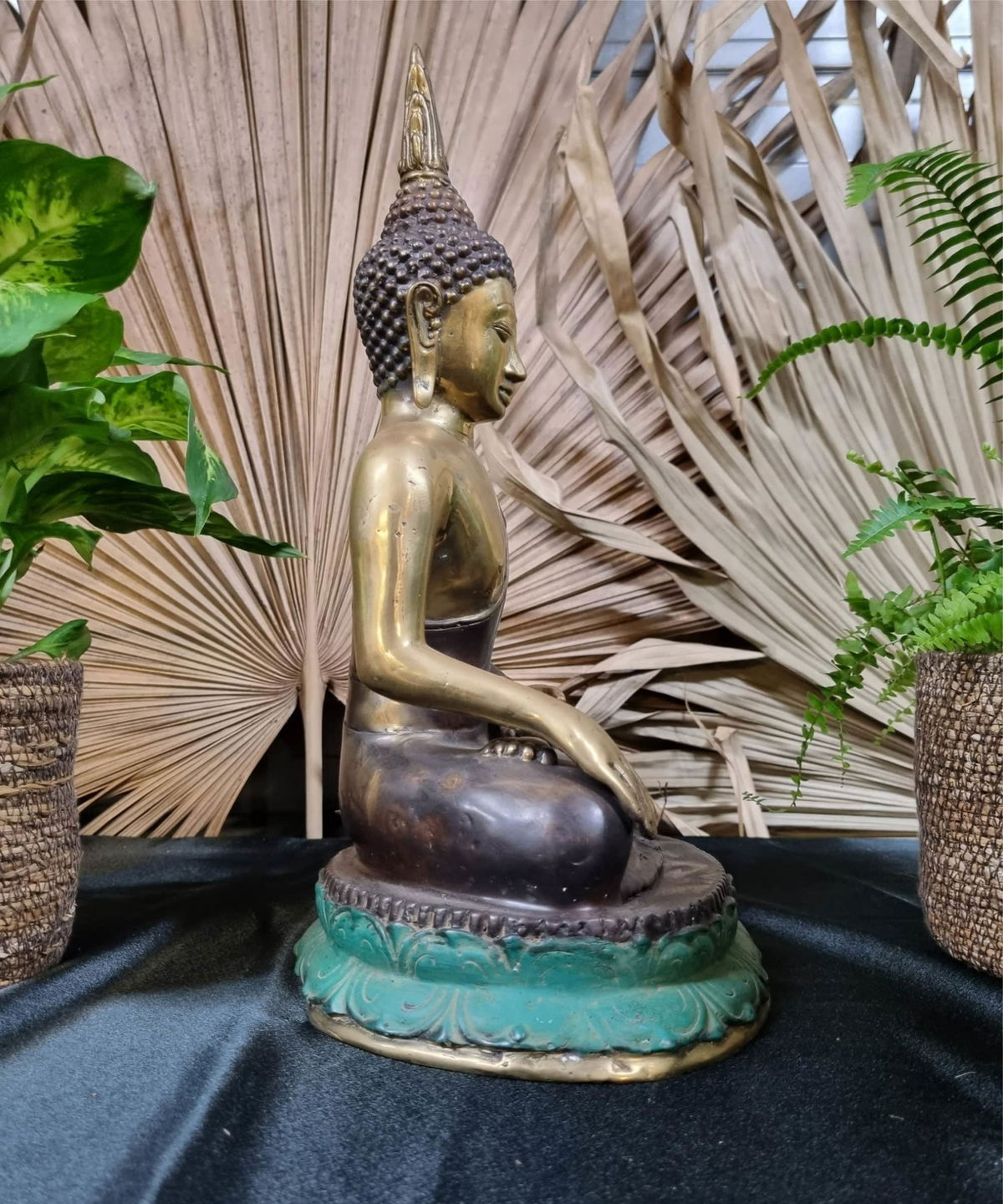 Bronzen zittend Boeddha beeld 38cm - Boeddha-beelden.com