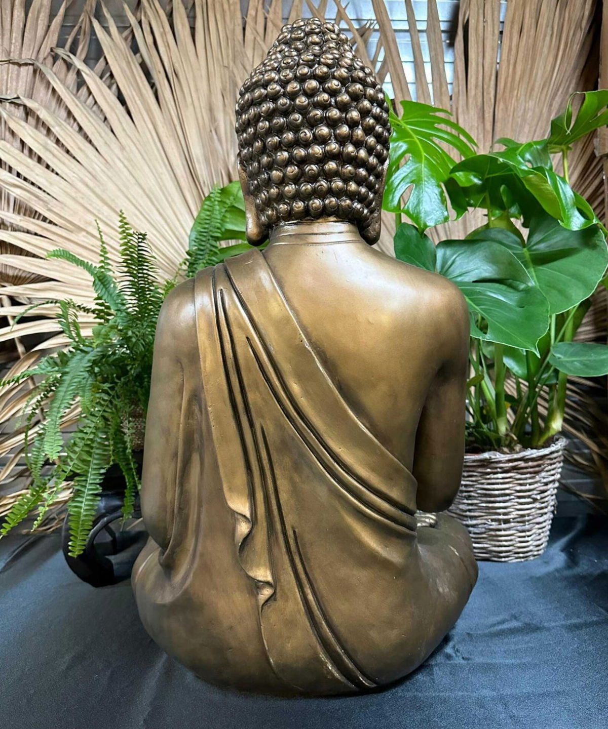 Zittend Boeddha beeld bronskleur - 75cm - Limited