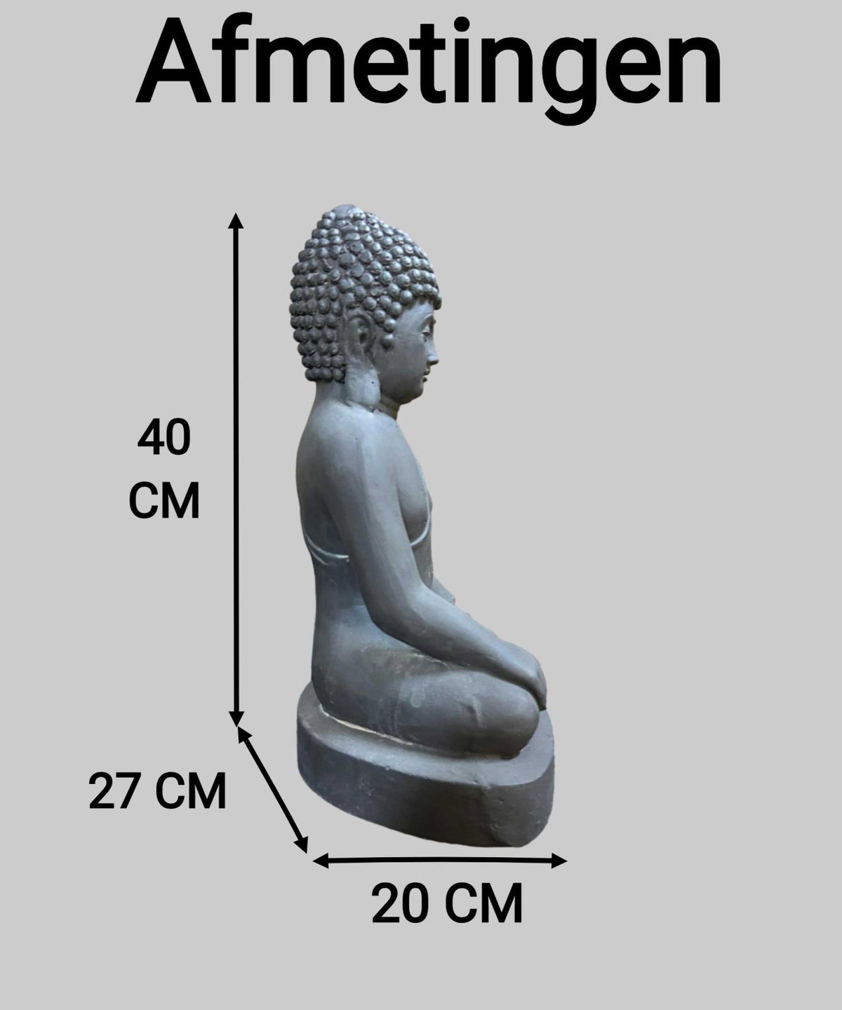 Boeddha beeld zittend 40 cm – Creëer Zen-sfeer in Huis of Tuin