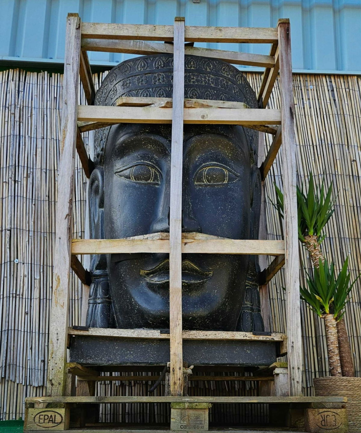 Waterval beeld Thais Boeddha hoofd 150cm - Boeddha-beelden.com