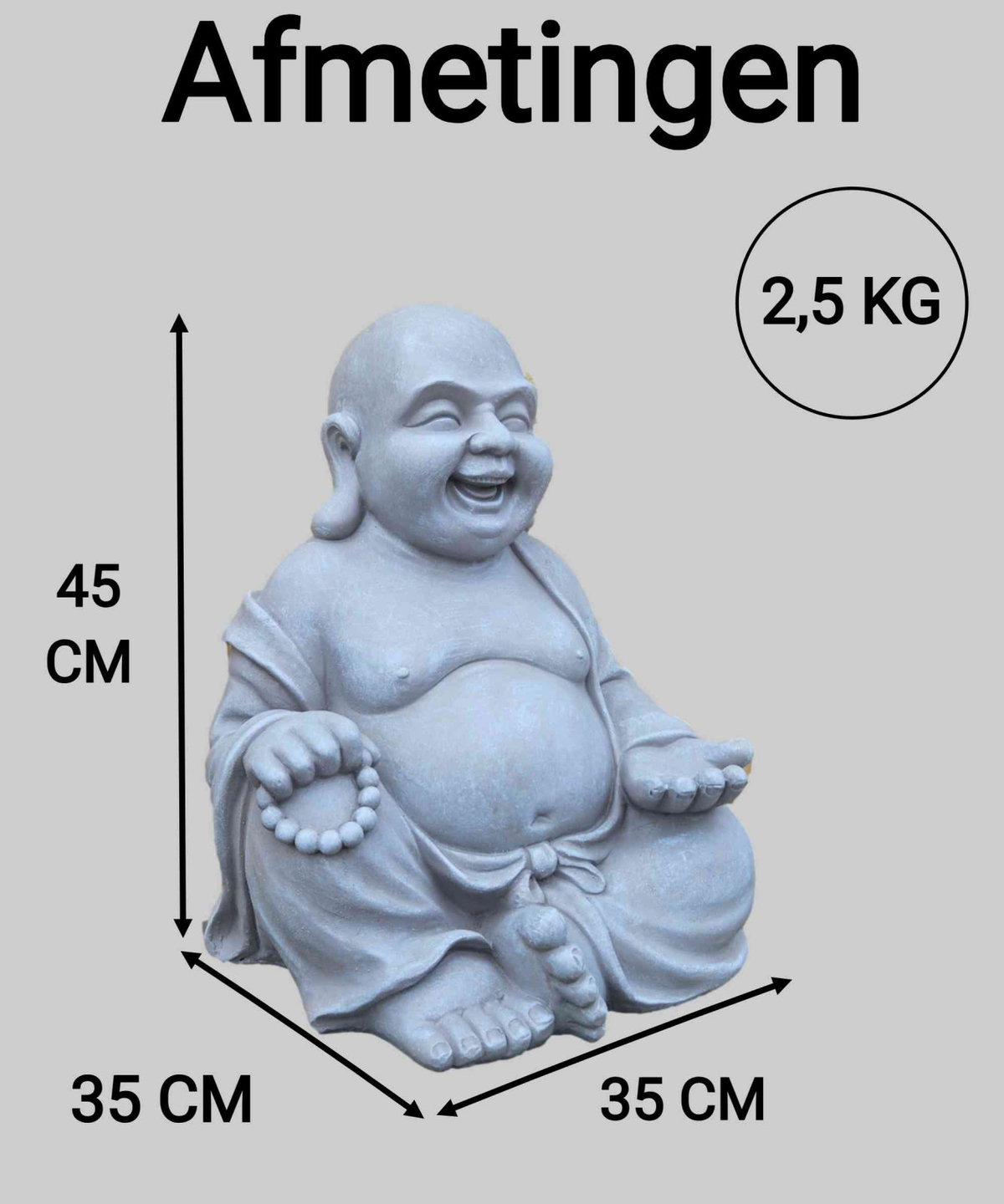 Monnik als Lachende Boeddha - 47cm - Boeddha-beelden.com