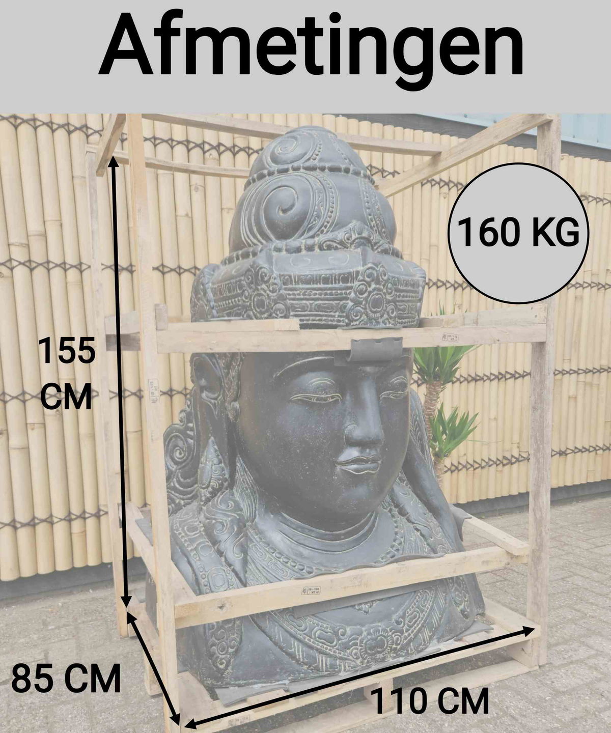 Tara Dewi buste XXL 155cm - Winterhard - Boeddha-beelden.com