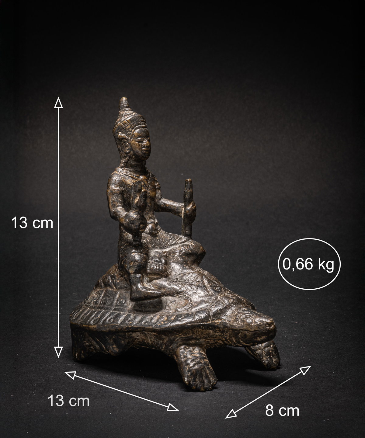 Antiek bronzen beeld van Kurma – Vishnu’s schildpad – 13 cm