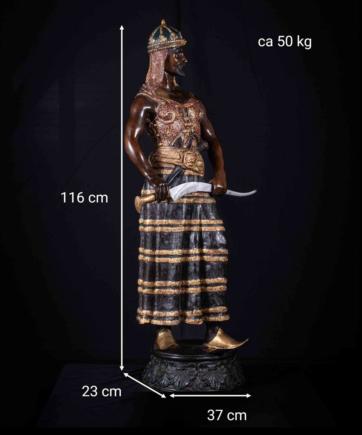 Afrikaanse krijger – groot bronzen beeld 116 cm