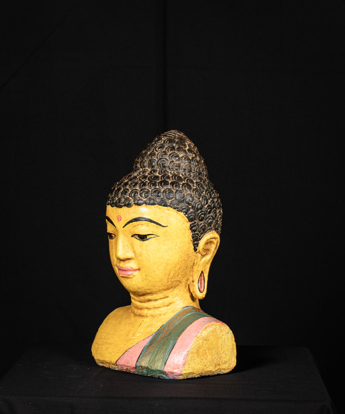 Buddha Head from Java – Handmade stone bust 32cm