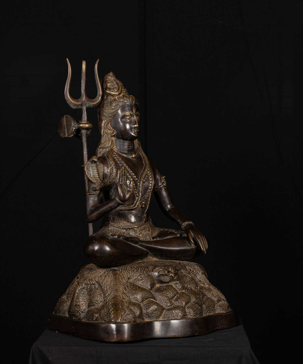 Shiva in Meditation with Trident – High Quality Bronze 54cm