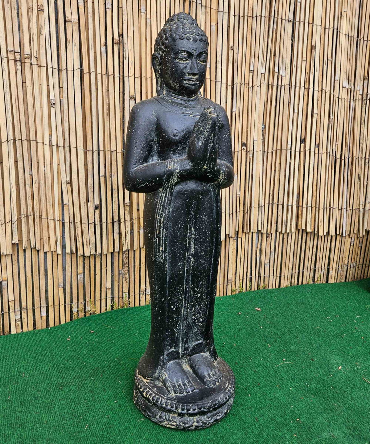 Statue de jardin Bouddha debout 60 cm de haut Résistante à l'hiver
