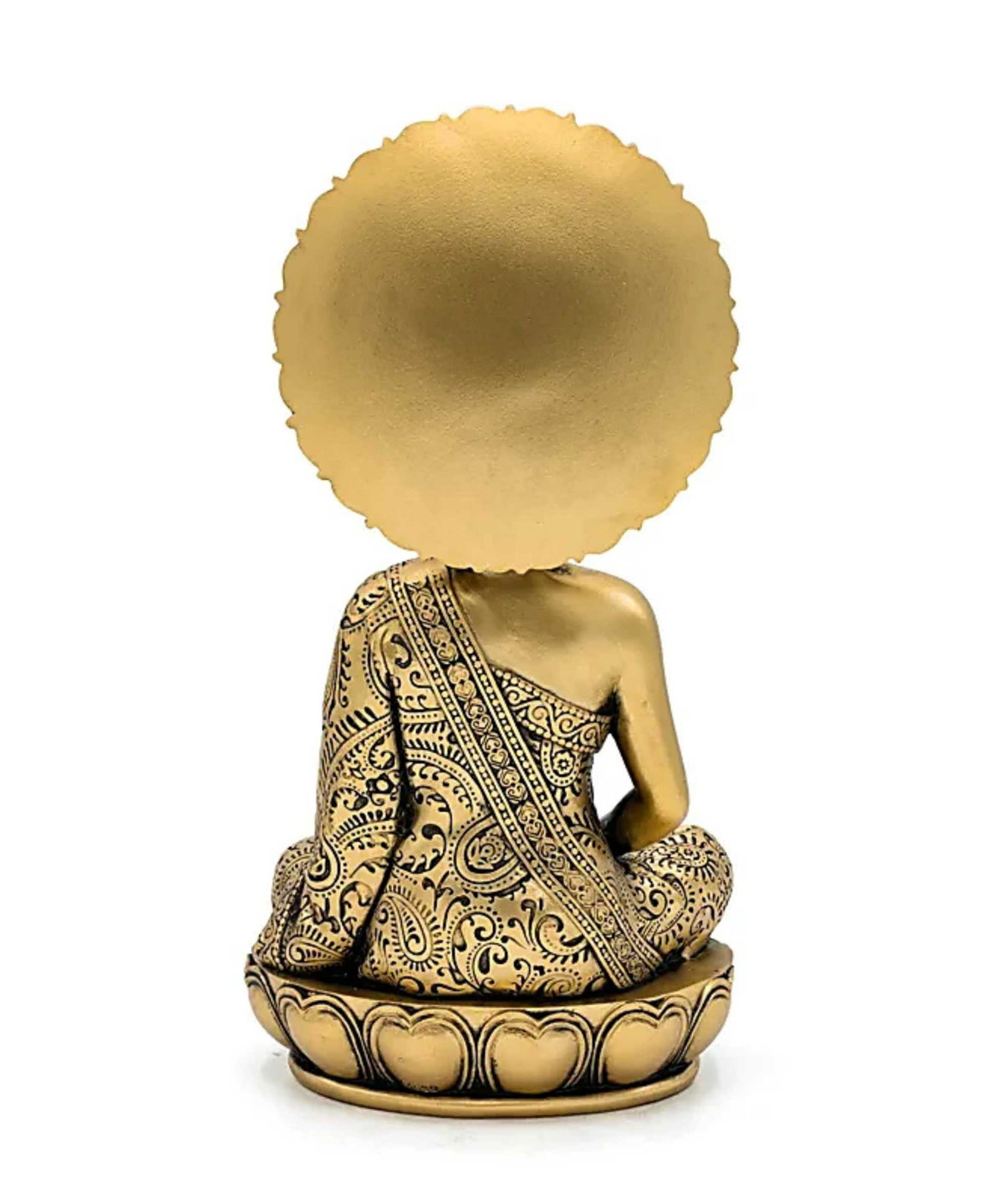 Buda dorado con halo – Dhyana mudra (25 cm)