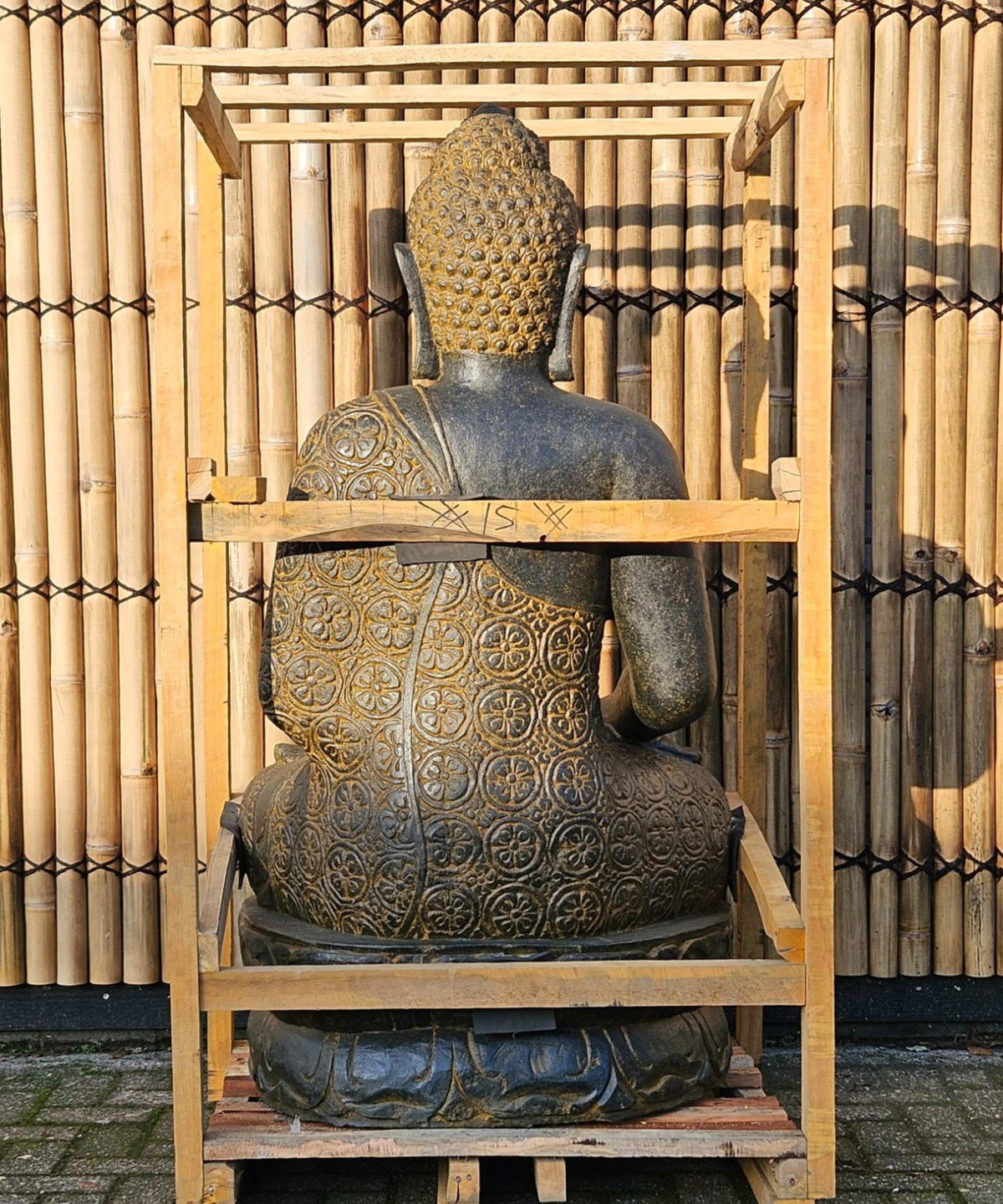 Grote Groene Steen Boeddha 150 cm – Bhumisparsha mudra