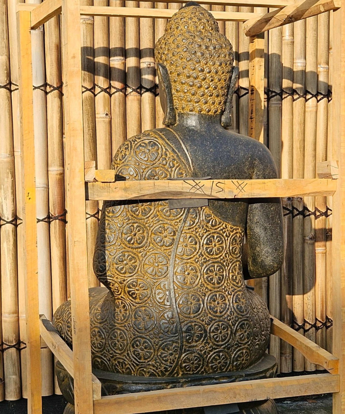 Grote Groene Steen Boeddha 150 cm – Bhumisparsha mudra