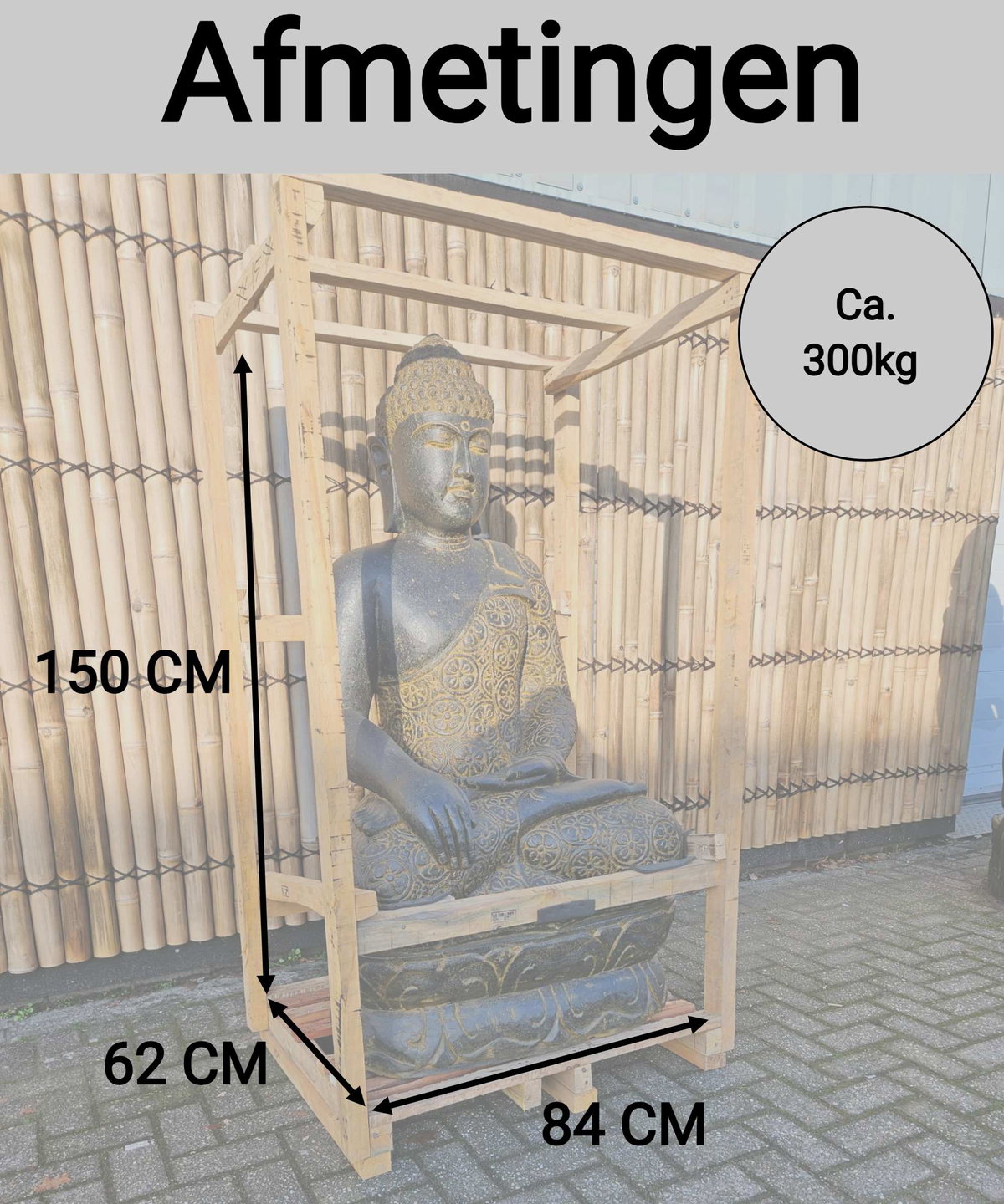 Grote Groene Steen Boeddha 150 cm – Bhumisparsha mudra