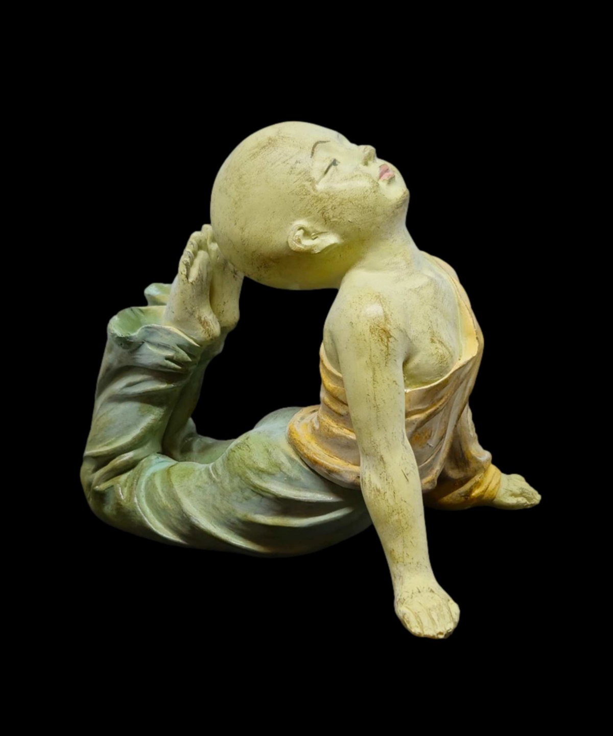 Playful monk in yoga pose – decorative statue 17cm